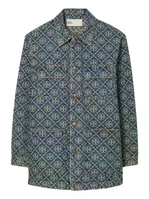 Tory Burch Denim Cargo Jacket - Blue