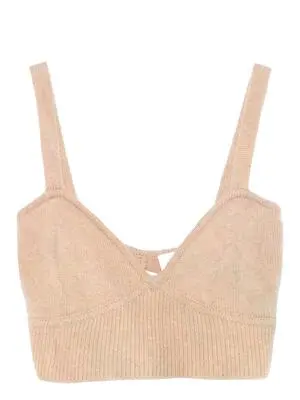 P.a.r.o.s.h Loos Crop Top - Neutrals