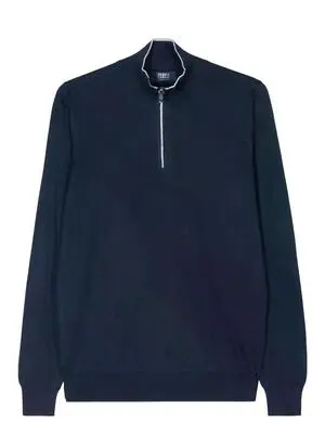 Fedeli Cashmere-silk Blend Fine-knit Jumper - Blue