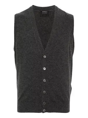 DELL'OGLIO Cashmere V-neck Vest - Grey