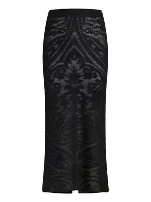 Etro Knitted Jacquard Midi Skirt - Black