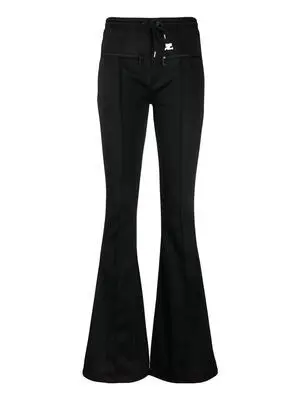 COURREGES Seam-detailing Flared Track Pants - Black