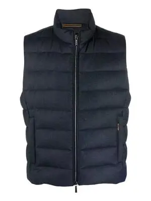 MOORER Zipped Padded Gilet - Blue