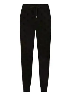 DOLCE & GABBANA Monogram-embossed Cotton Track Pants