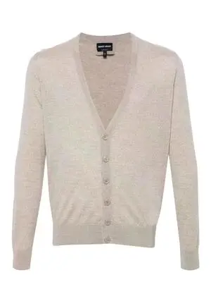Giorgio Armani V-neck Wool Cardigan - Neutrals