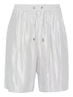 Herno Pleat-detail Shorts - Silver