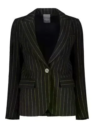 Lorena Antoniazzi Virgin Wool Striped Blazer - Black