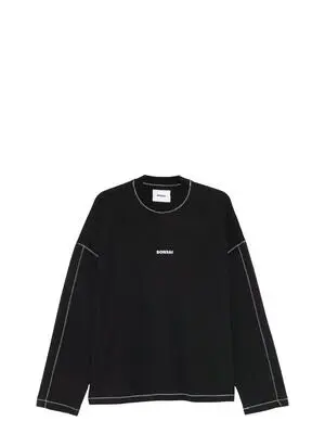BONSAI Logo-print Long-sleeve T-shirt - Black