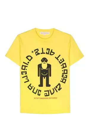 WALTER VAN BEIRENDONCK Logo Print Cotton T-shirt - Yellow