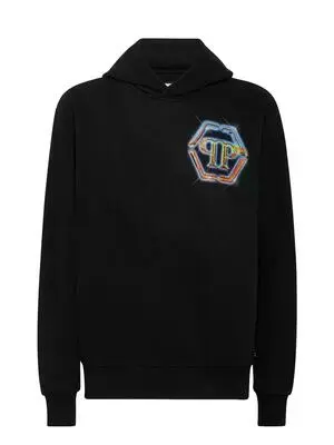 Philipp Plein Embellished Logo-print Hoodie - Black