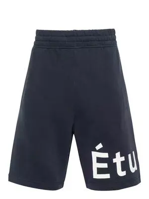 Études Studio Logo-print Cotton Shorts - Blue