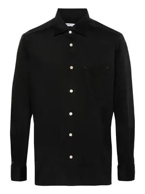 Kiton Classic-collar Cotton Shirt - Black