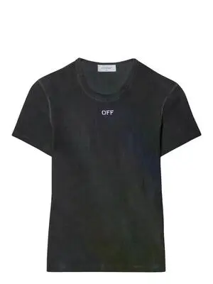 Off-White Logo-embroidered T-shirt - Grey