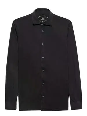 Fedeli Plain Organic-cotton Shirt - Grey