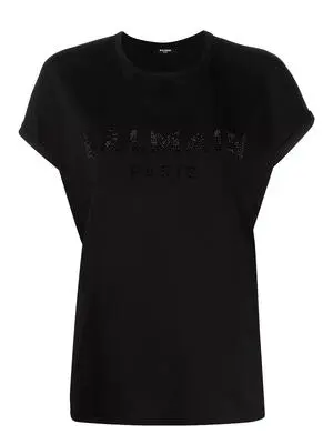 Balmain Embellished-logo T-shirt - Black