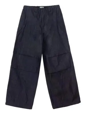 JIL SANDER Elasticated Wide-leg Denim Trousers - Grey