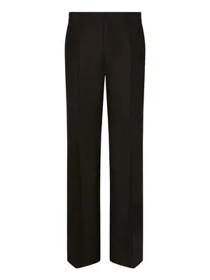 Dolce & Gabbana Stretch-wool Straight-leg Trousers - Black