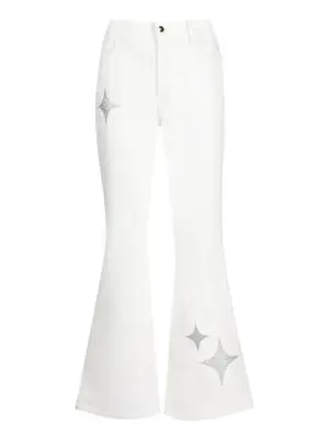 MADISON MAISON Star-print High-rise Flared Jeans - White