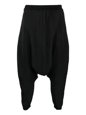 Alchemy Fashions Cropped Drop Crotch Trousers - Black
