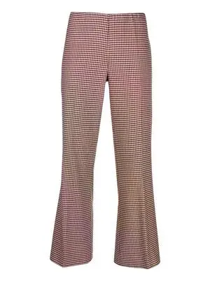 P.a.r.o.s.h Houndstooth Flared Trousers - Red