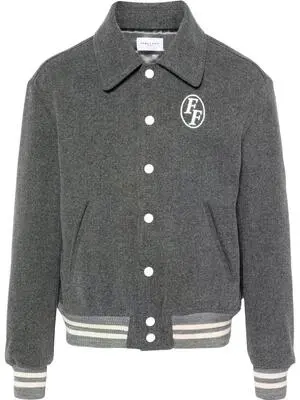 FAMILY FIRST Logo-embroidered Varsity Jacket - Grey