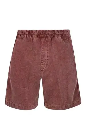 Carhartt Work In Progress Logo-patch Corduroy Shorts - Red