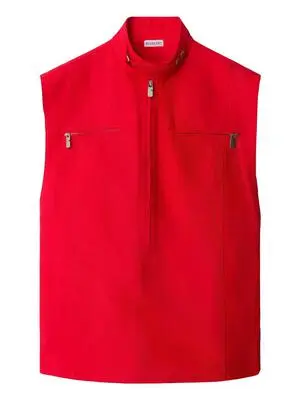 Burberry Canvas Half-zip Tank Top - Red