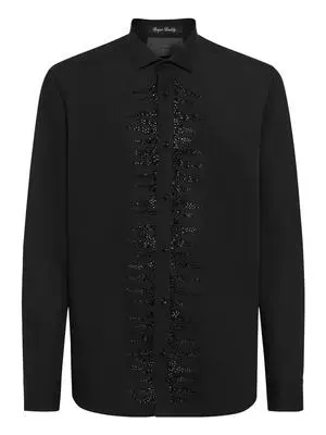 Philipp Plein Rhinestone-embellished Cotton Shirt - Black