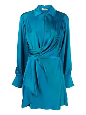 Simkhai Talid Draped Satin Minidress - Blue