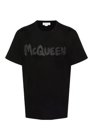 Alexander McQueen Logo-print Cotton T-shirt - Black
