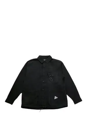 AND WANDER Contrast-stitching Overshirt - Black