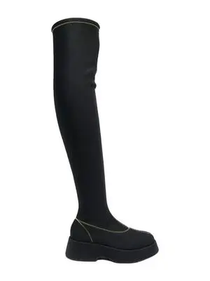 GANNI Retro Flatform Above-knee Boots - Black