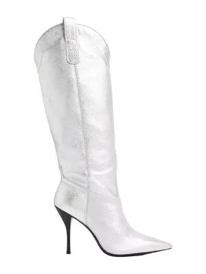 STUART WEITZMAN Metallic High Cowboy Boots - Silver