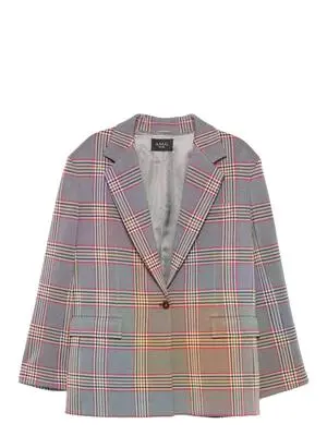 A.M.G. Checked Blazer - Blue