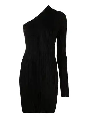 AERON One-shoulder Knitted Minidress - Brown