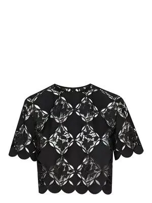 Oscar De La Renta Gardenia Guipure Lace Blouse - Black