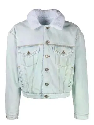 ERL Faux-fur Collar Denim Jacket - Blue