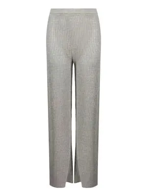 Solid & Striped High-waisted Pointelle-knit Pants - Silver
