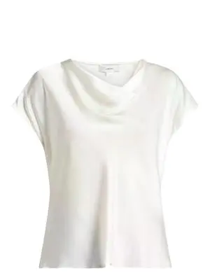 Vince Cowl-neck Silk Blouse - Neutrals
