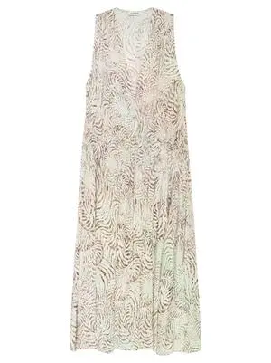 ANINE BING Mia Seashell-print Midi Dress - Neutrals