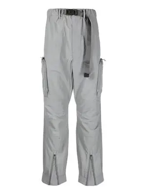 SPOONYARD Belted Tapered Cargo Trousers - Grey