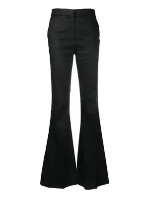 OMBRA MILANO High-waisted Flared Trousers - Black