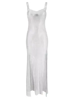 SANTA BRANDS Rhinestone-embellished Sleeveless Maxi Dress - Silver