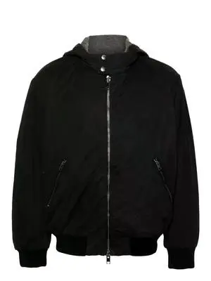 DIESEL® Hooded Jacket With Embroidered Logo - Black