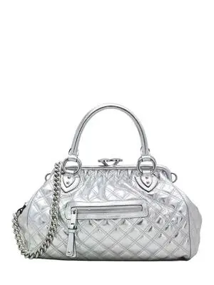 Marc Jacobs Re-edition Quilted Metallic Leather Stam Bag - Silver