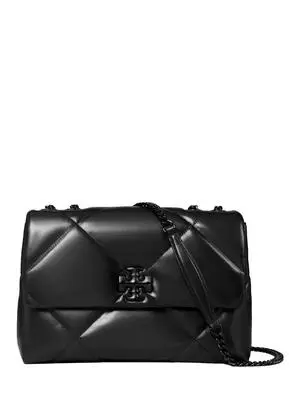 Tory Burch Kira Quilted Leather Shoulder Bag Black