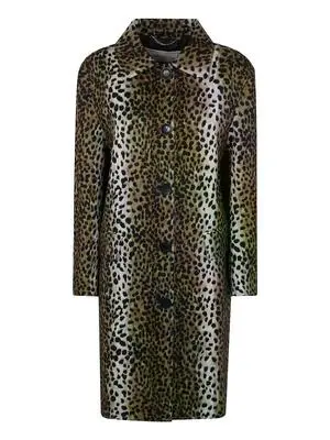 Blumarine Leopard-print Coat - Brown