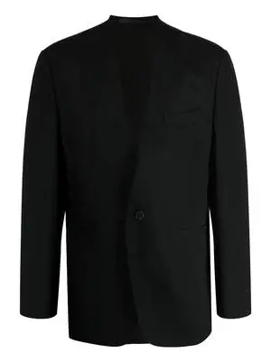 SONGZIO Asymmetric Collarless Blazer - Black