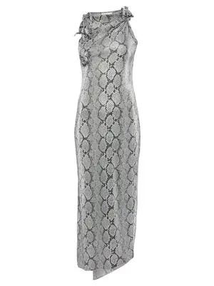 COPERNI Snake-Print Flower Gown