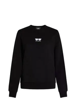 Karl Lagerfeld Organic Cotton Sweatshirt With Embroidered Logo - Black